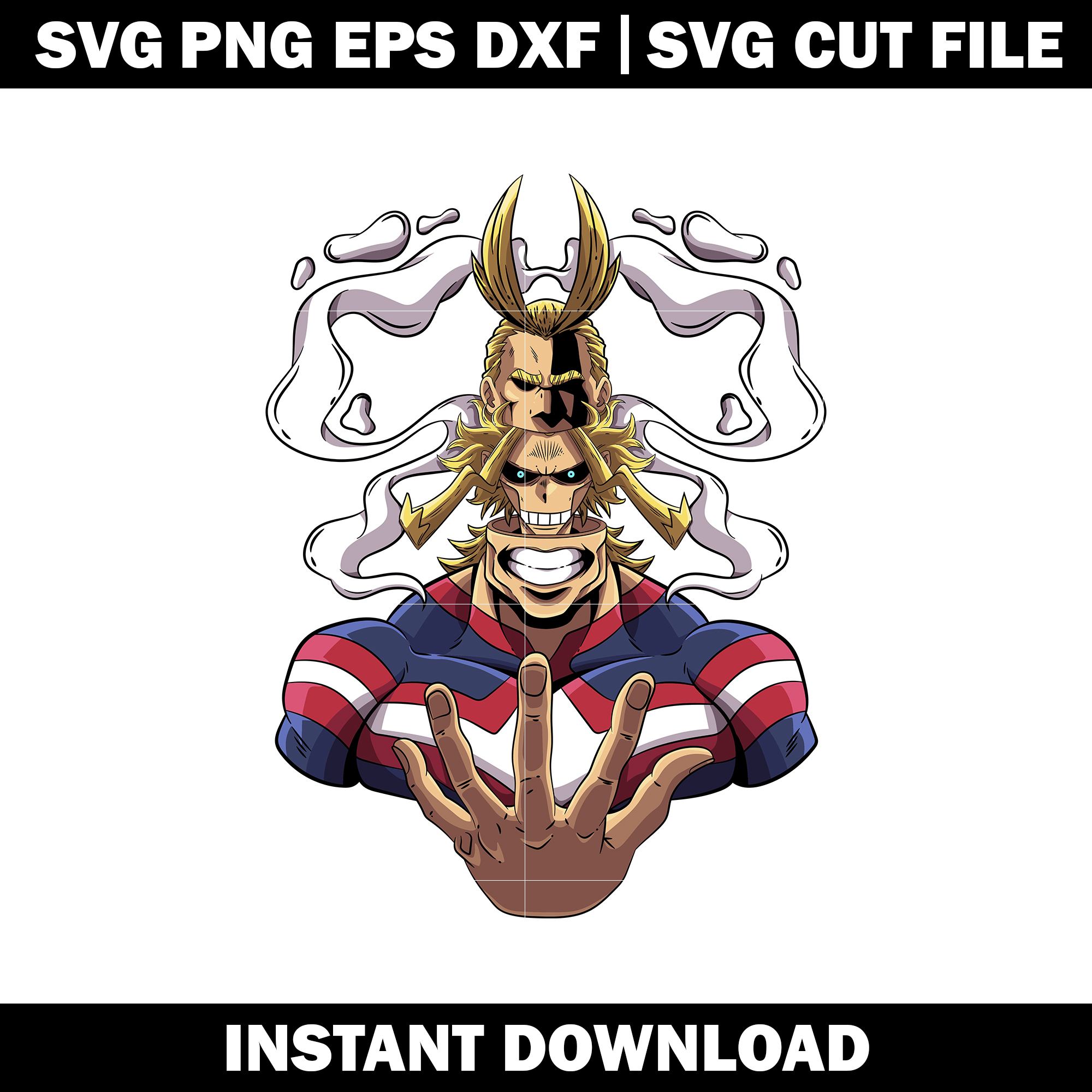 My Hero Academia All Might svg, anime svg, logo shirt svg, l - Inspire ...