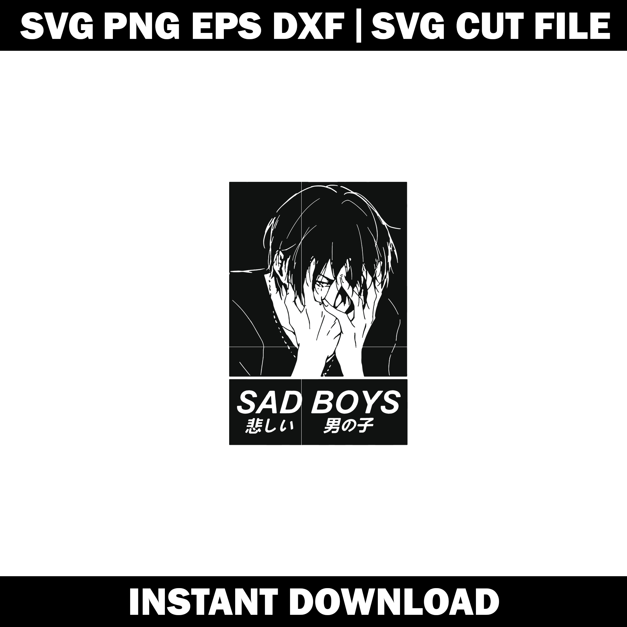 Anime Sad Error Boys svg, Anime svg, anime svg, logo shirt s - Inspire ...