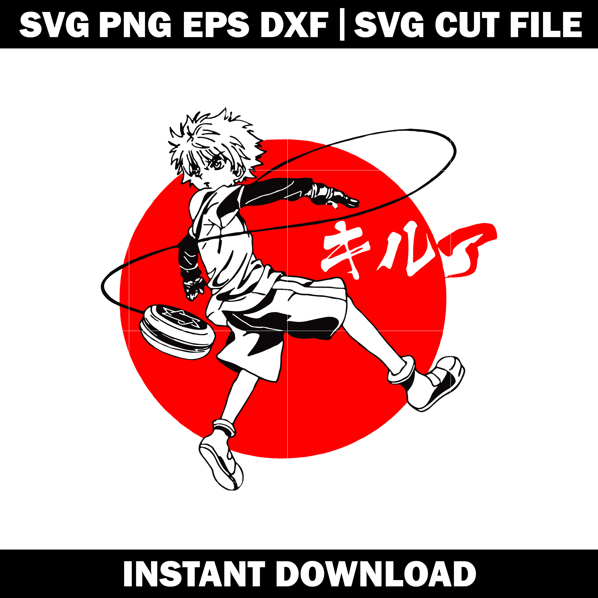 Killua Zoldyck Svg, Hunter x Hunter svg, Anime svg, logo shi | Inspire ...