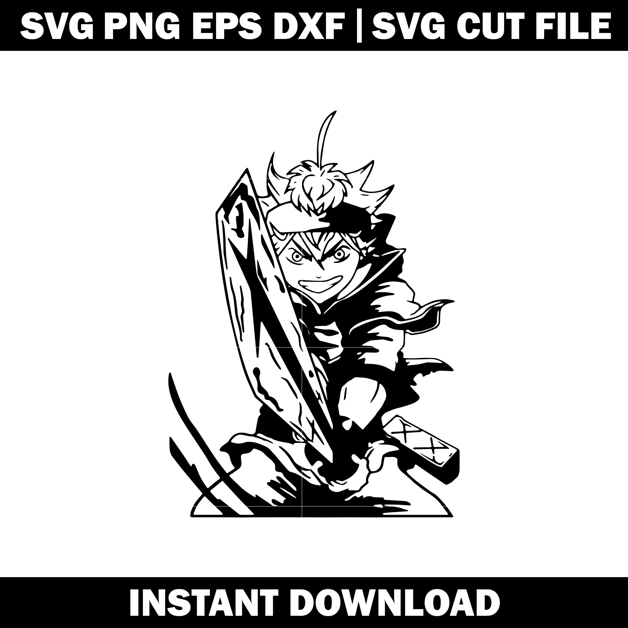 Asta Sword Slash Svg, Black Clover svg, Anime svg, logo shir | Inspire ...
