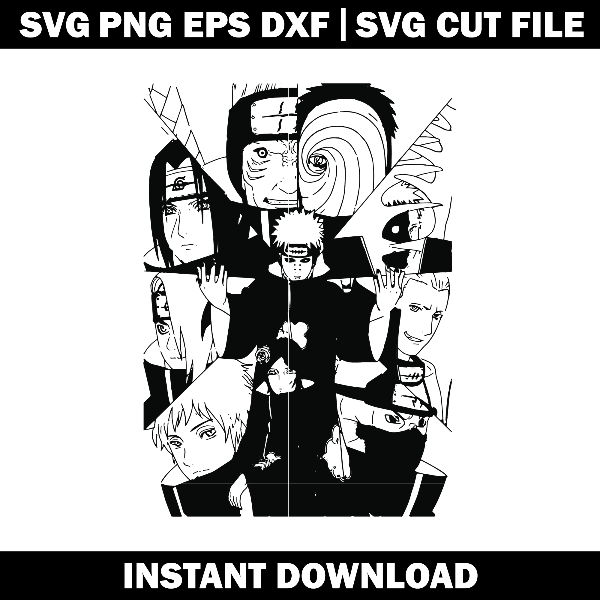 Naruto Akatsuki Svg, Anime svg, Anime svg, logo shirt svg, l | Inspire ...