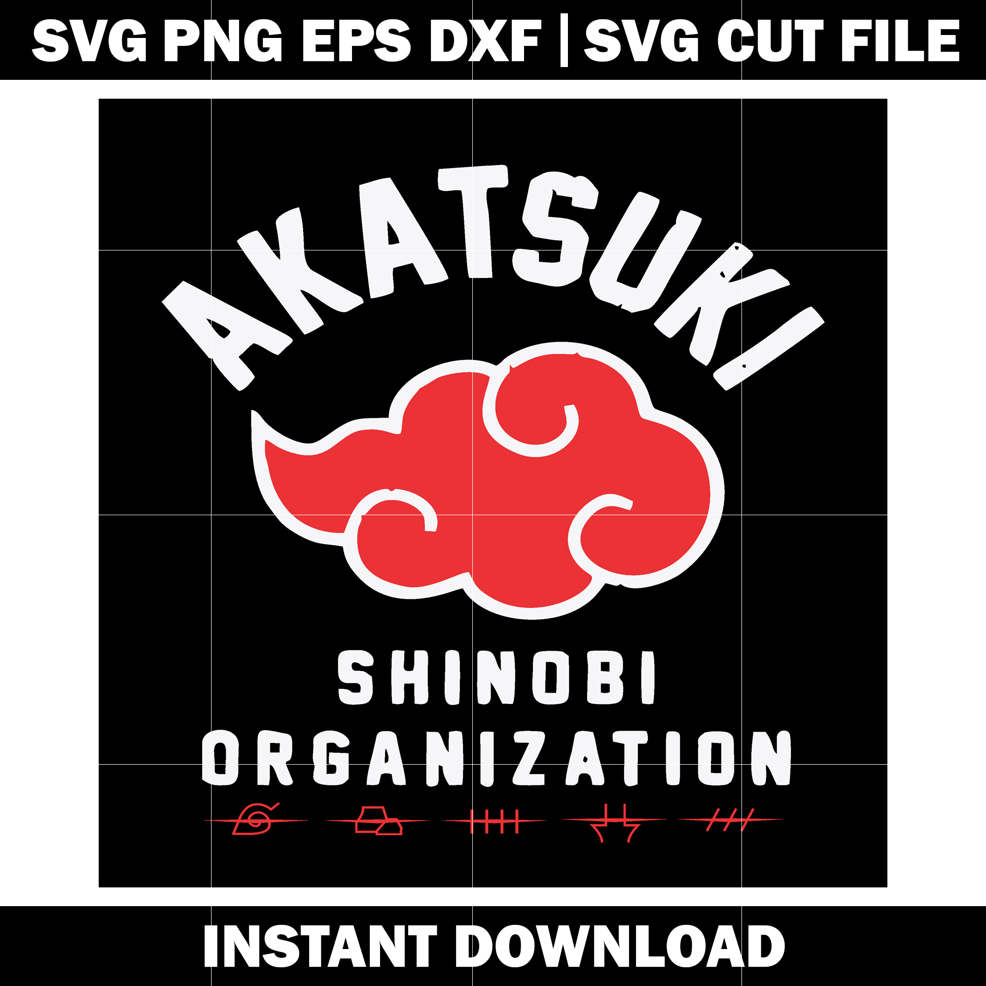 Naruto Shippuden Akatsuki Shinobi anime svg, anime svg, logo - Inspire ...