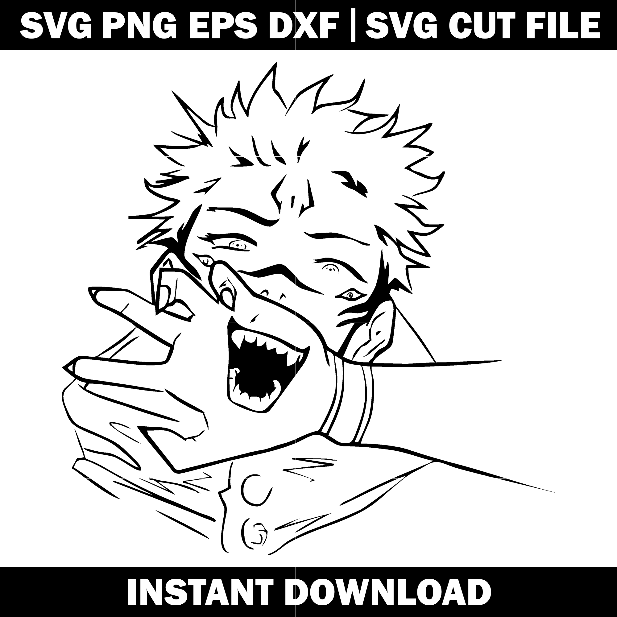 Yuji Itadori Hand Sukuna Mouth svg, anime svg, logo shirt sv | Inspire ...