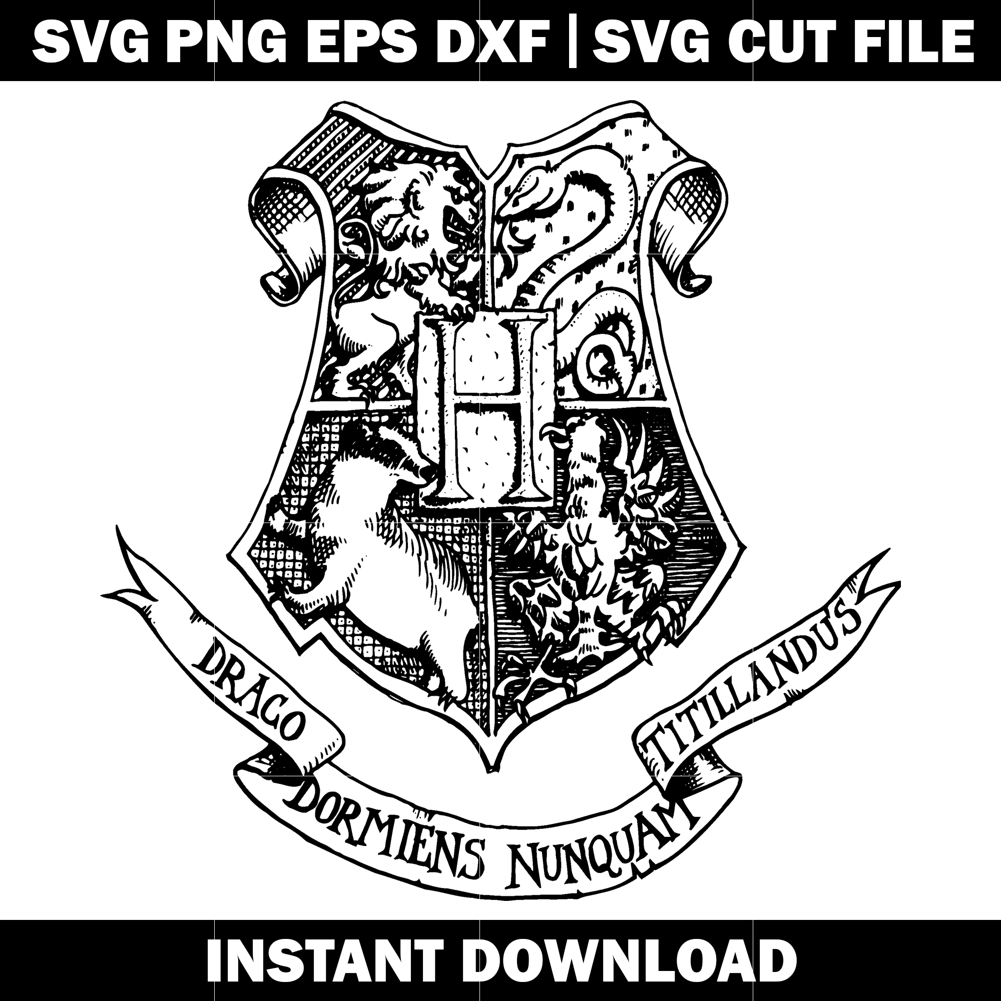 Hogwarts vector logo svg, Harry Potter svg, movie svg, logo | Inspire ...