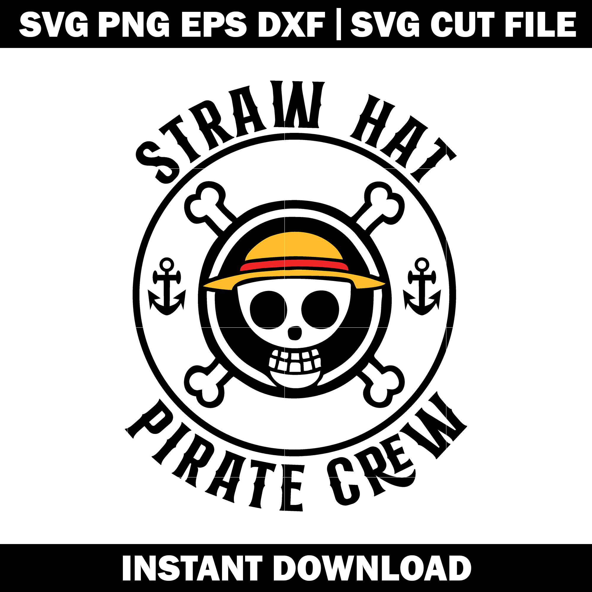 Straw Hat Pirate logo svg, Pirate Island svg, anime svg, log | Inspire ...