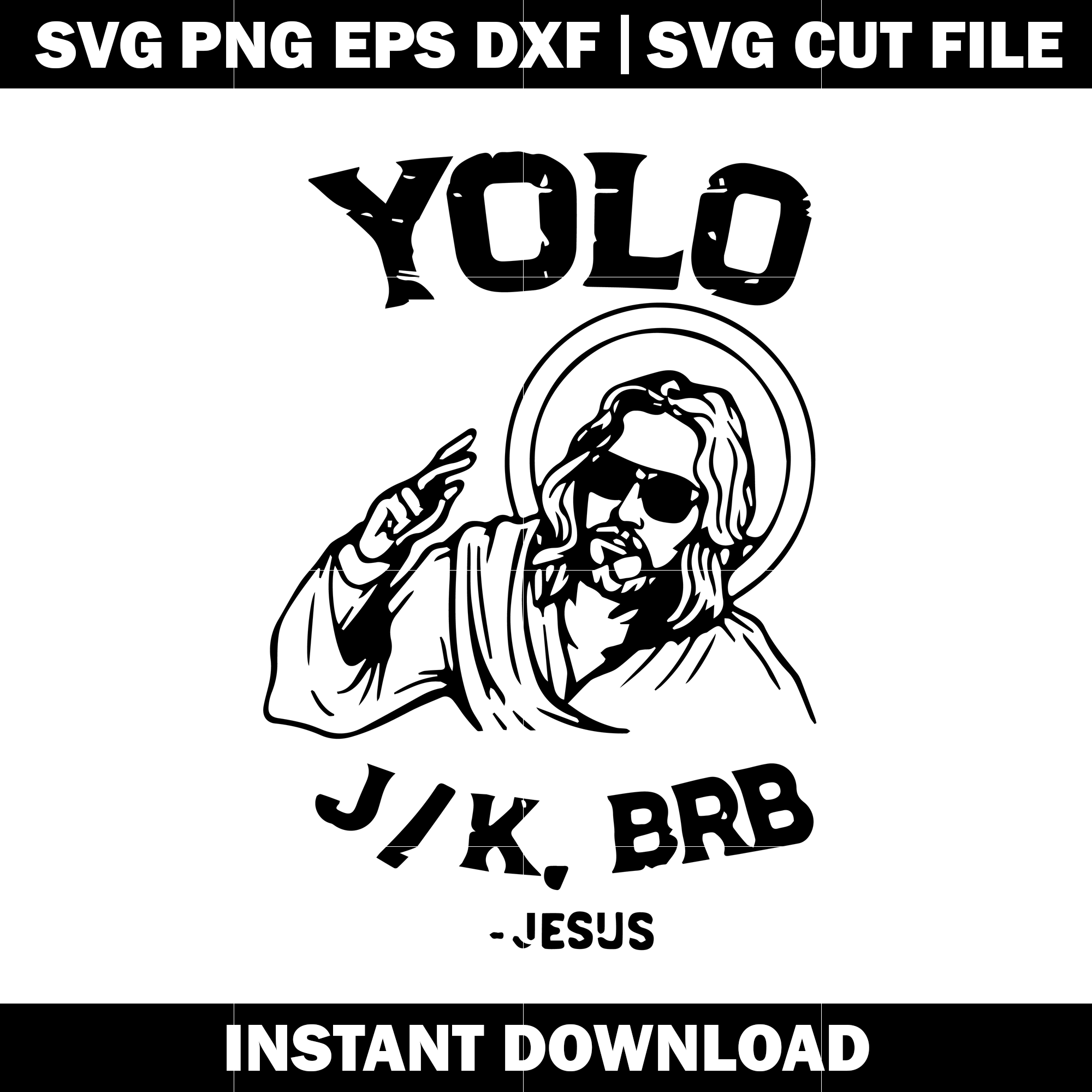 Yolo JK BRB Jesus Funny Resurrection svg, Jesus svg, Logo Je | Inspire ...