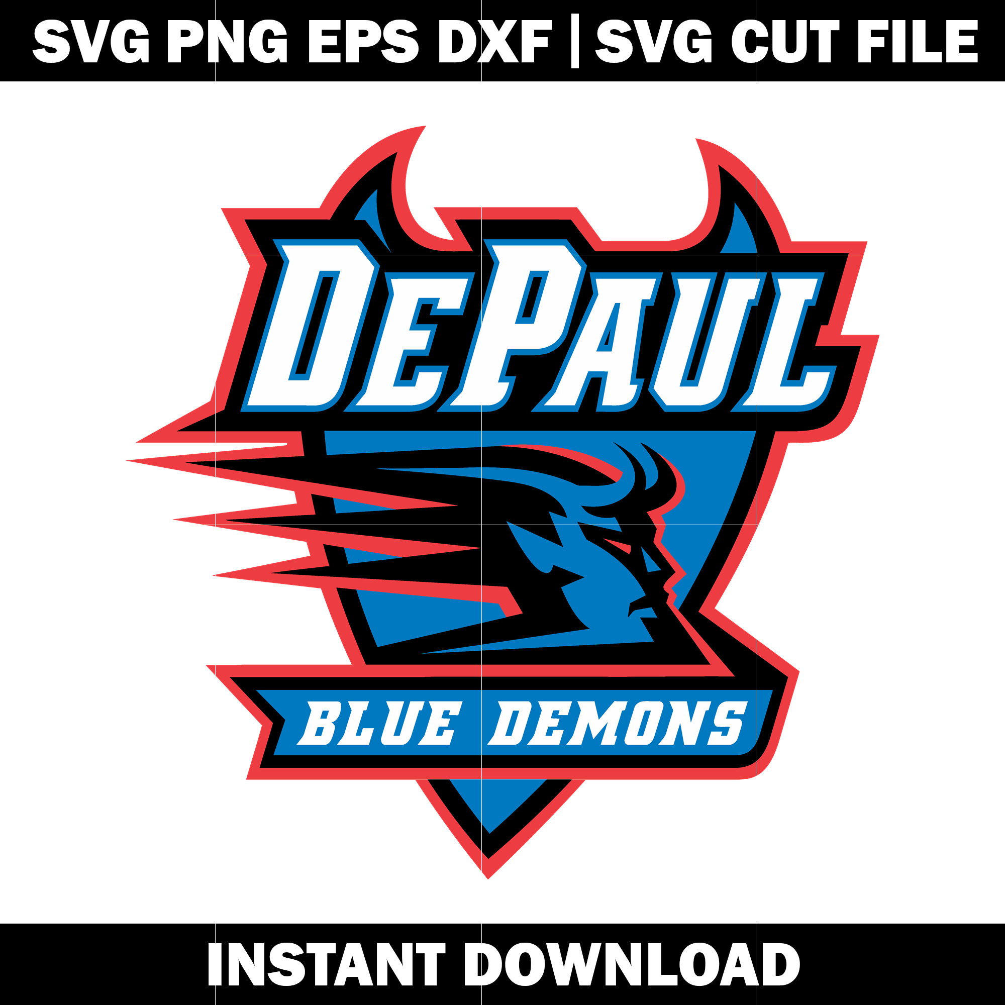 DePaul Blue Demons logo Svg, Ncaa png, Logo Sport svg, logo | Inspire ...