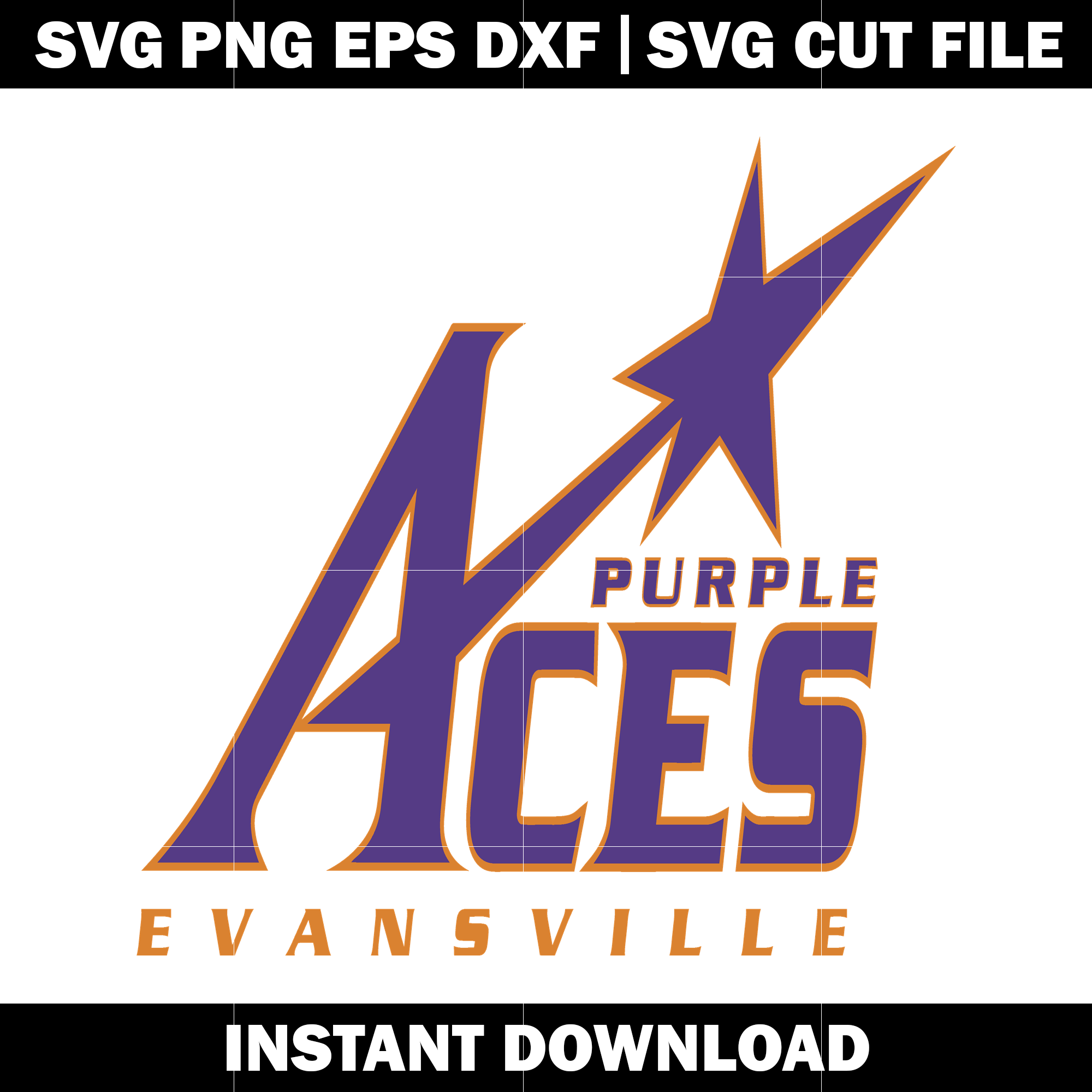Evansville Purple Aces embroidery Svg, Ncaa png, Logo Sport - Inspire ...