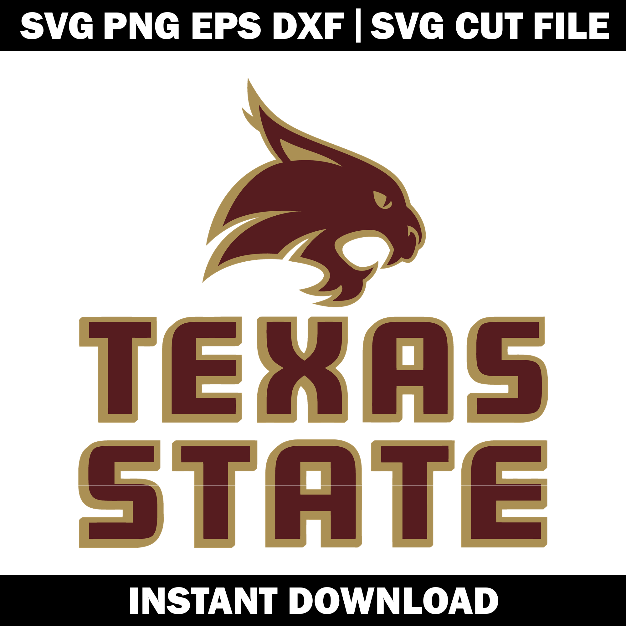 Texas State University logo svg, Ncaa png, Logo Sport svg, l | Inspire ...