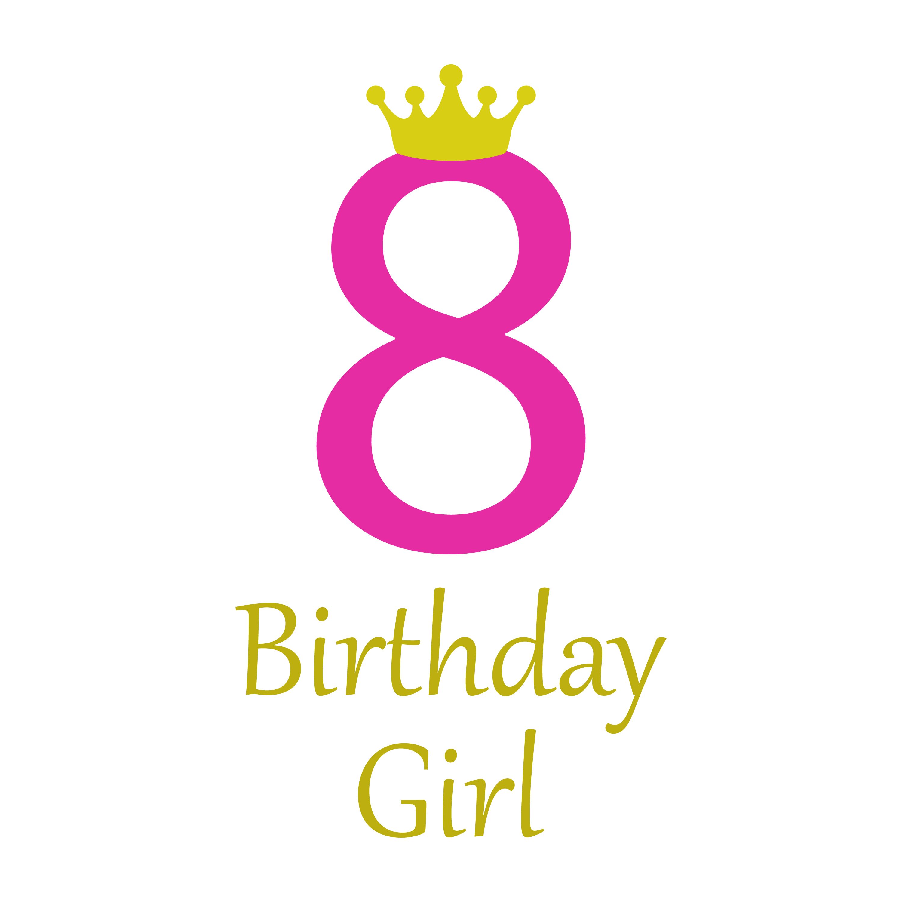8th birthday girl illustration in vector and available in SV | Inspire ...