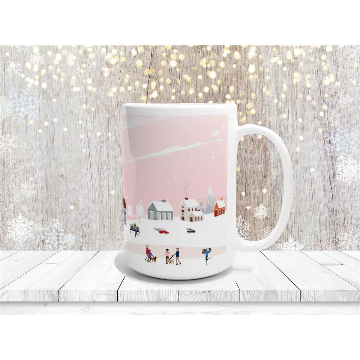 Winter Village Mug, Winter Scene Coffee Mug, Winter Themed C | Inspire ...