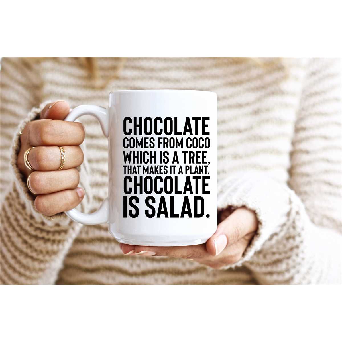 Chocolate Is Salad Mug - Funny Chocolate Slogan Gift MD | Inspire Uplift