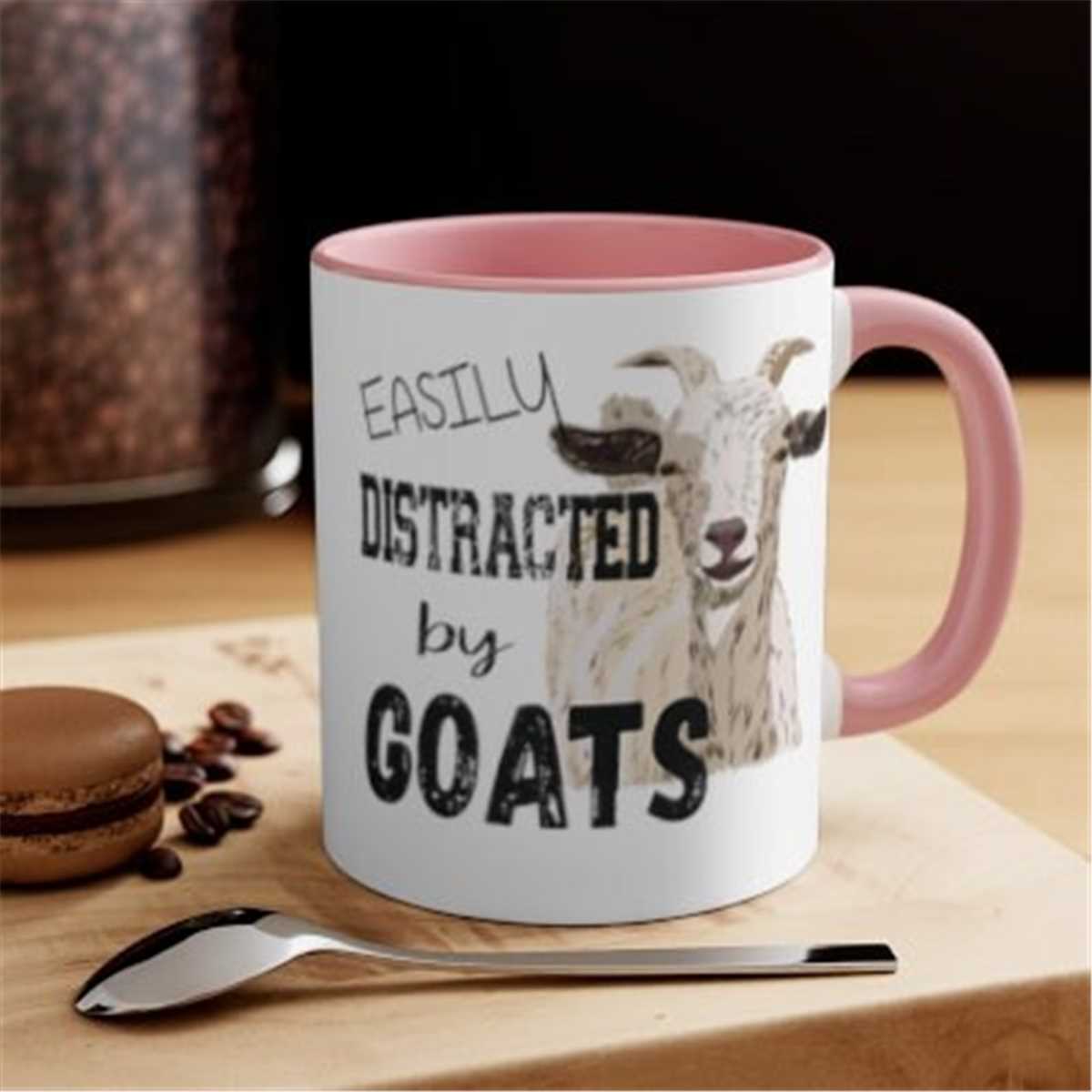 Funny Goat Coffee Mug, Easily Distracted By Goats, Goat Love | Inspire ...