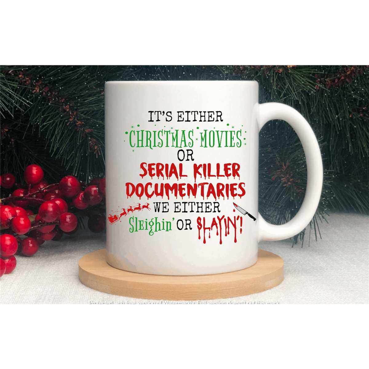 Serial Killer Christmas Mug, Xmas Movies Or Serial Killer Do | Inspire ...