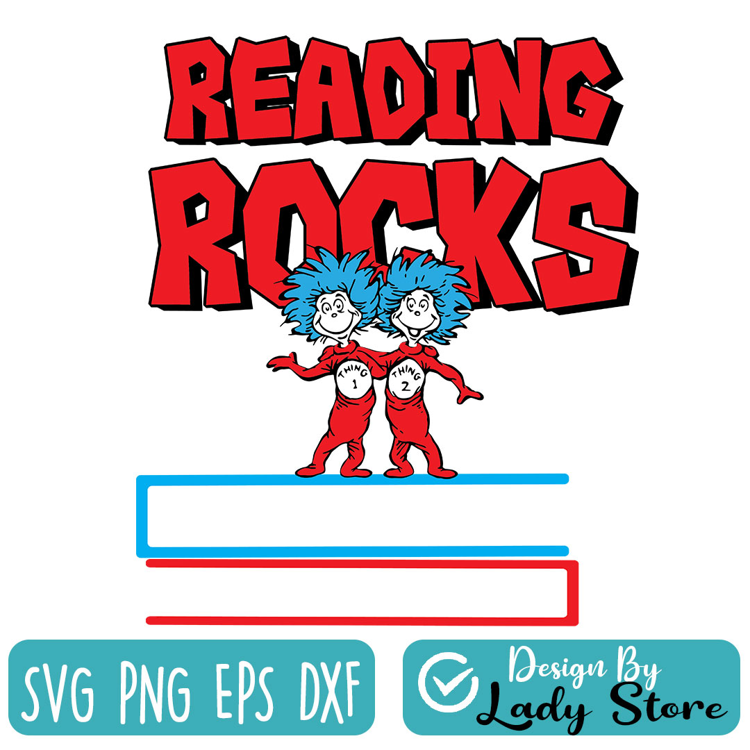 Reading Rocks svg, reading svg book thing one thing two Dr S | Inspire ...