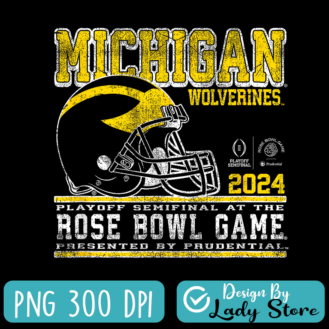 Michigan Wolverines Rose Bowl 2024 CFP Semi Football Retro P - Inspire ...