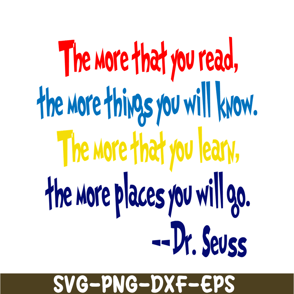 The More That You Read SVG, DR Seuss SVG, DR Seuss Quotes SV - Inspire ...