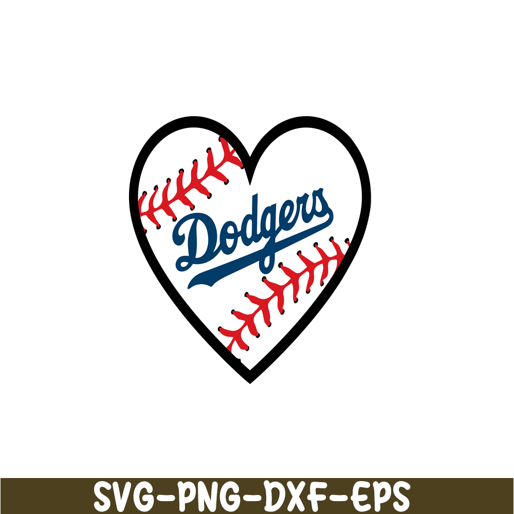 Los Angeles Dodgers Heart SVG, Major League Baseball SVG, ML - Inspire ...