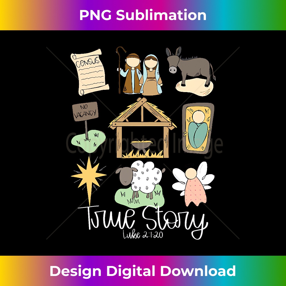 True Story Nativity Christmas Baby God Jesus Christian Long | Inspire ...