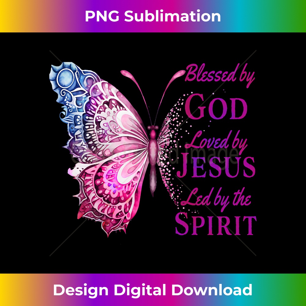 Blessed by God Loved by Jesus Pink Butterfly Christian Long | Inspire ...