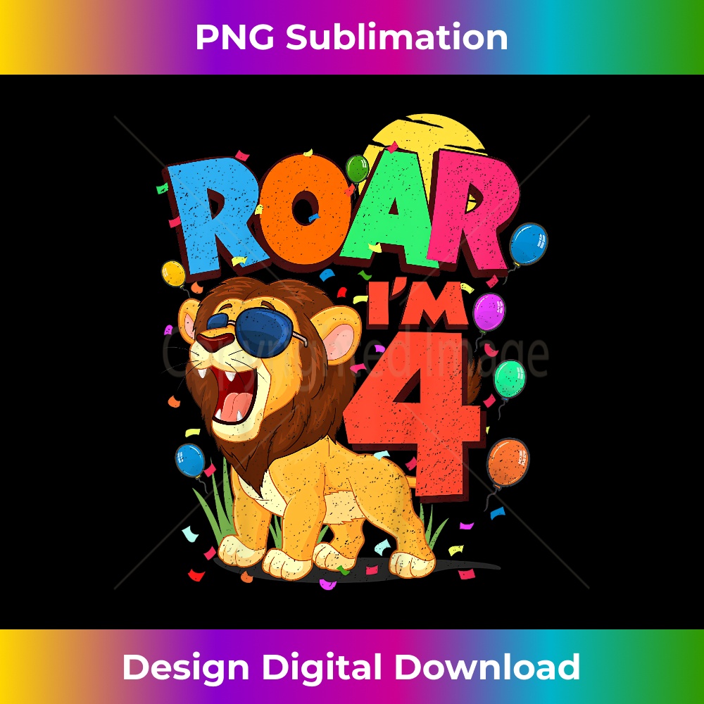 Kids 4th Birthday ROAR I'M 4 Year Old Boys Lion Safari Gift | Inspire ...