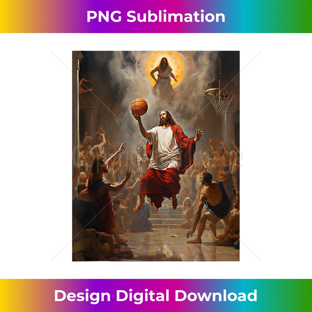 Jesus Playing Basketball Tank To - Futuristic PNG Sublimatio - Inspire ...