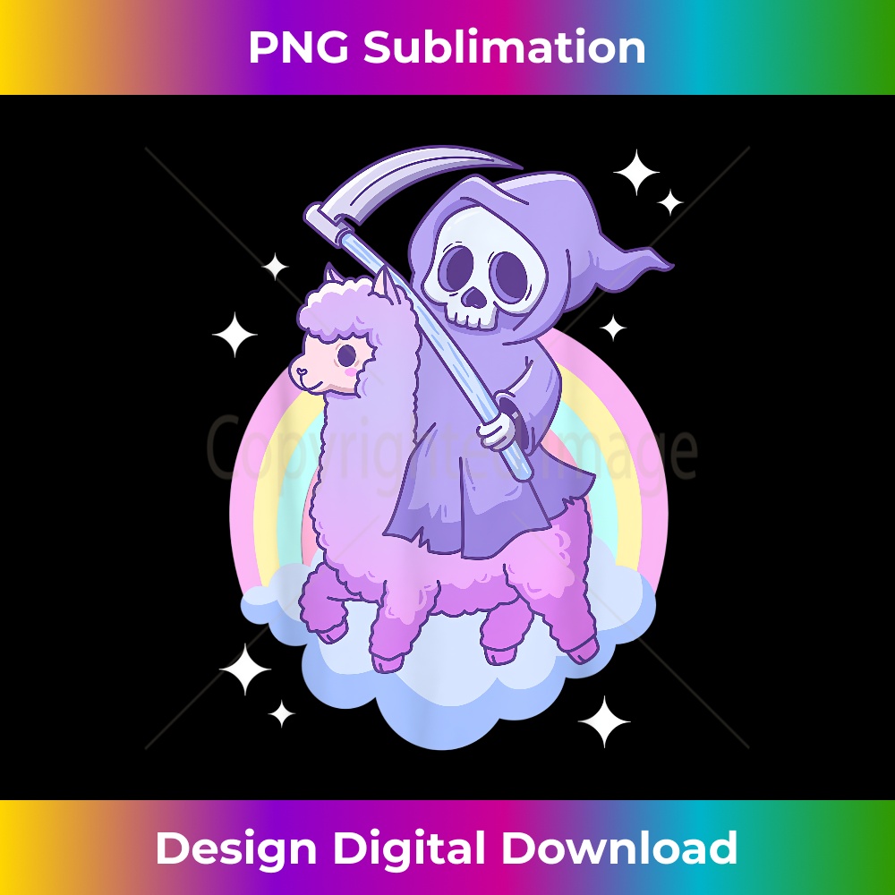 Aesthetic Kawaii Pastel Goth Grim Reaper Riding Lama - Chic | Inspire ...