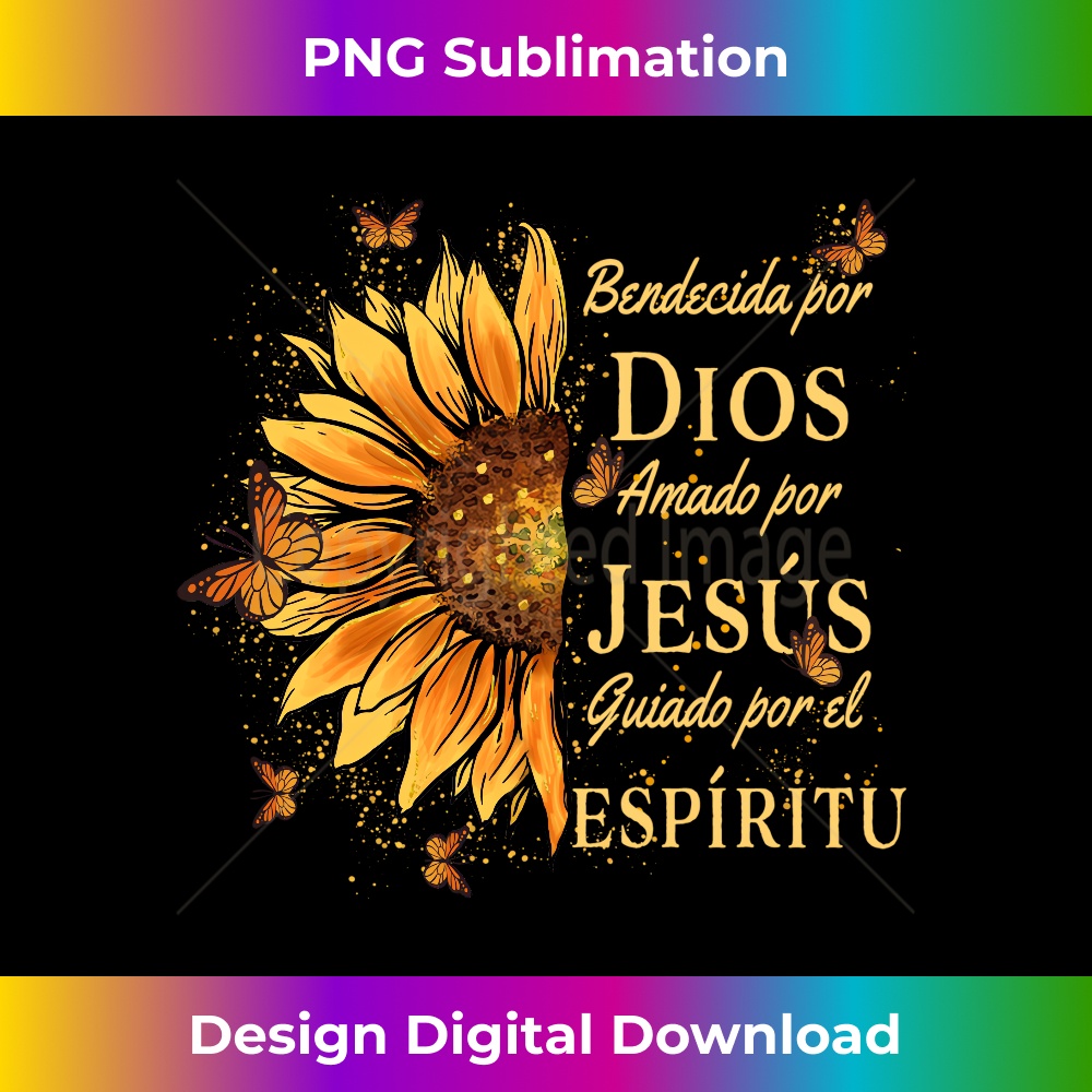Blessed By God - Loved By Jesus, Sunflower Spanish Long Slee | Inspire ...