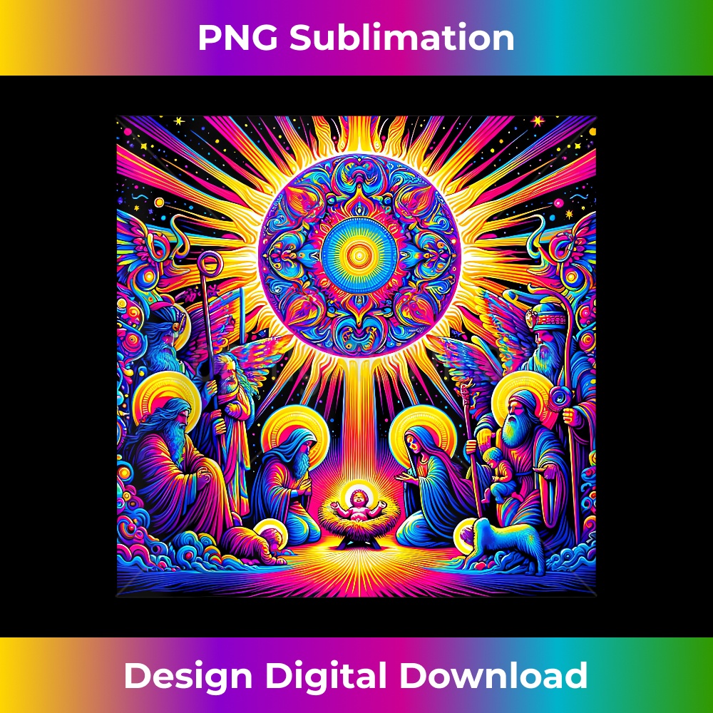 Vibrant Psychedelic Nativity Scene - The Birth of Jesus Tank - Inspire ...