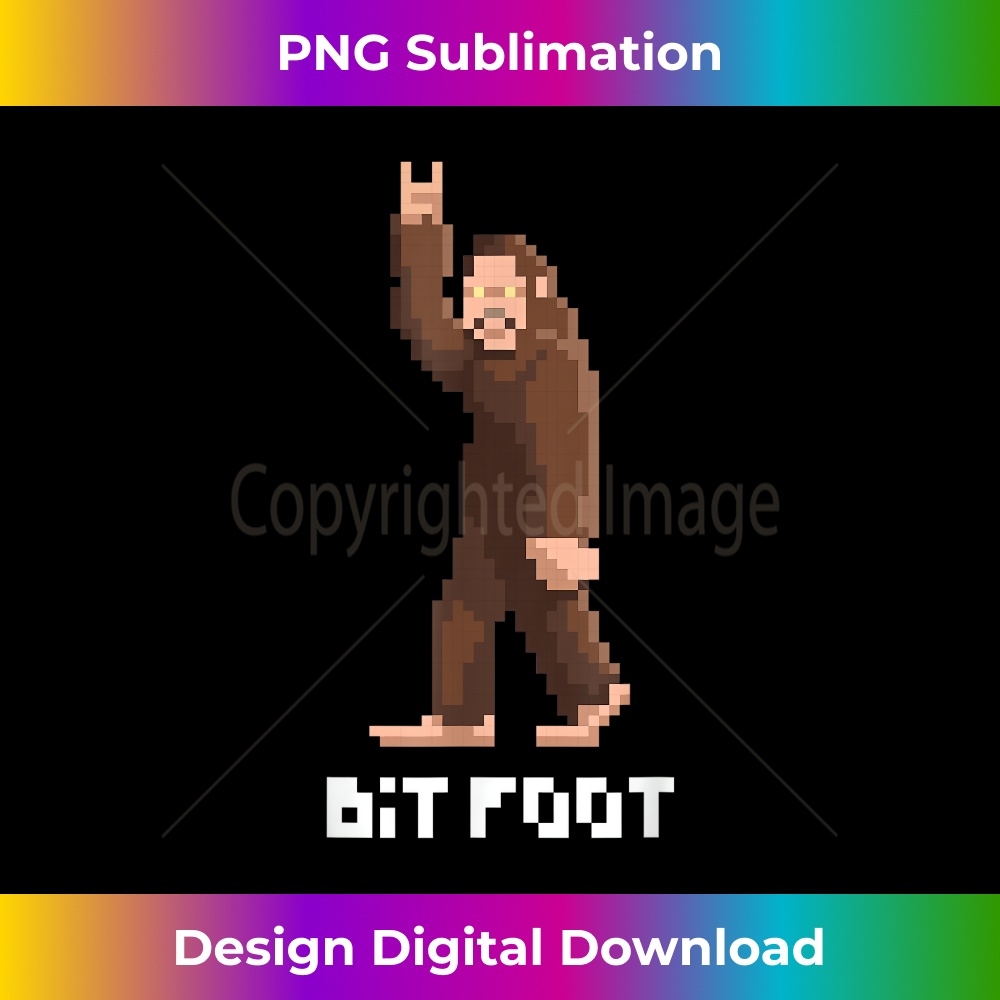 Funny 8-Bit Bigfoot Rock On Bit Foot for Retro Gamers - Urba - Inspire ...