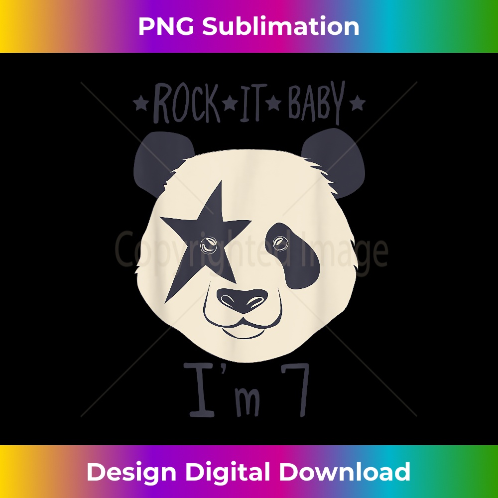I'm 7 Panda Bear 7th Birthday Seven Years Rock it Baby Kids | Inspire ...