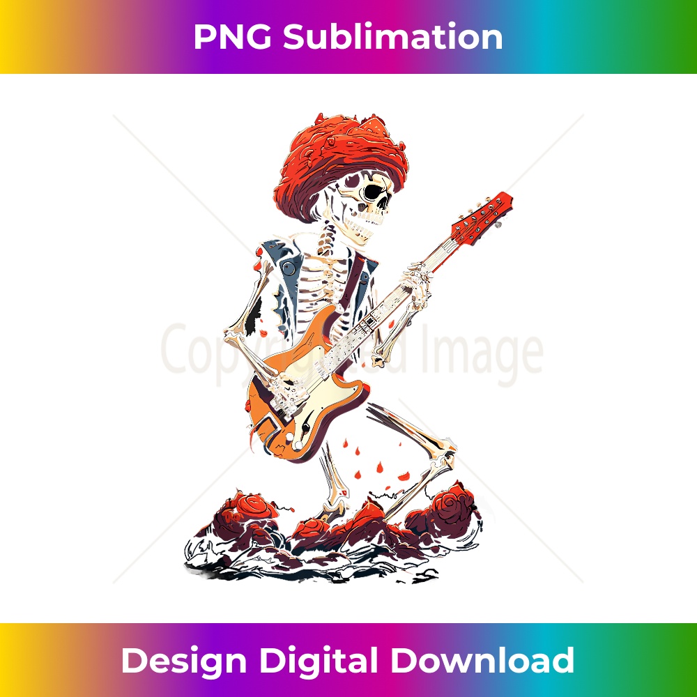 Iconic Rock Skeleton Electric Fire and Roses #7 Tank Top - M | Inspire ...