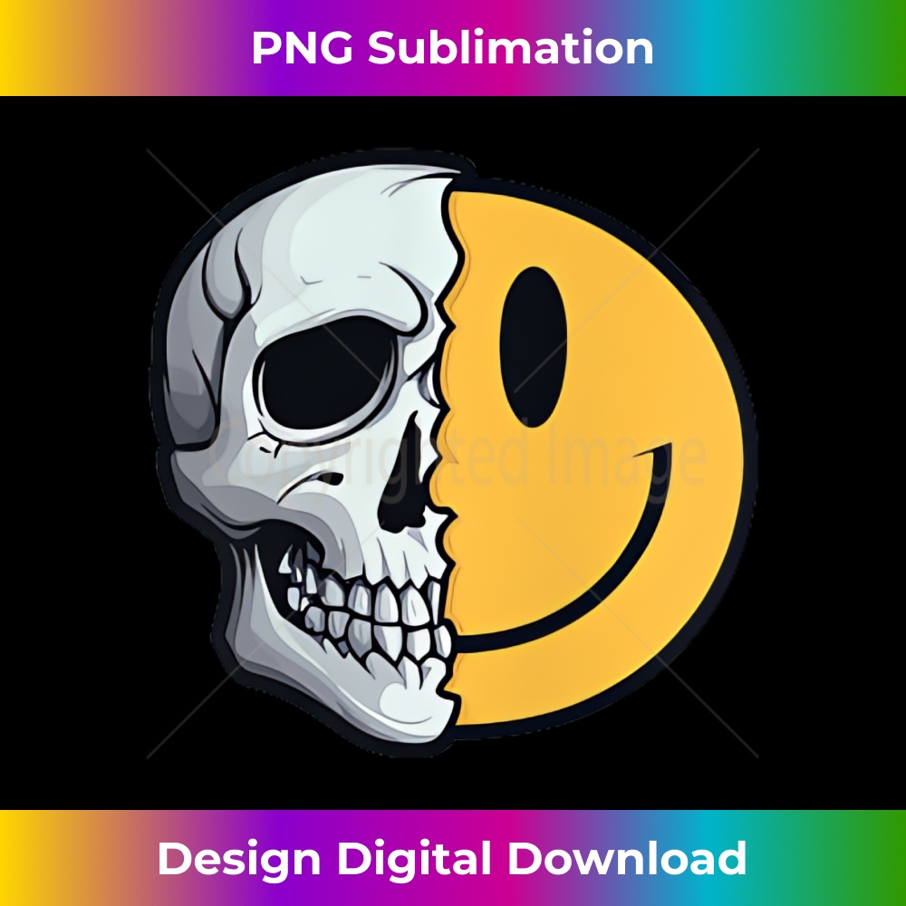 Half Skull Smile Face Rave Skeleton 70s 80s 90s Tattoo Tank | Inspire ...