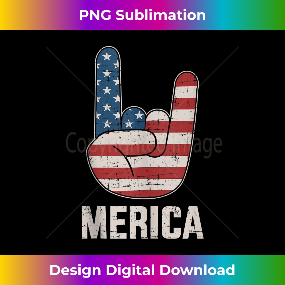 Rock hand sign with US Merica flag for Independence day Tank | Inspire ...