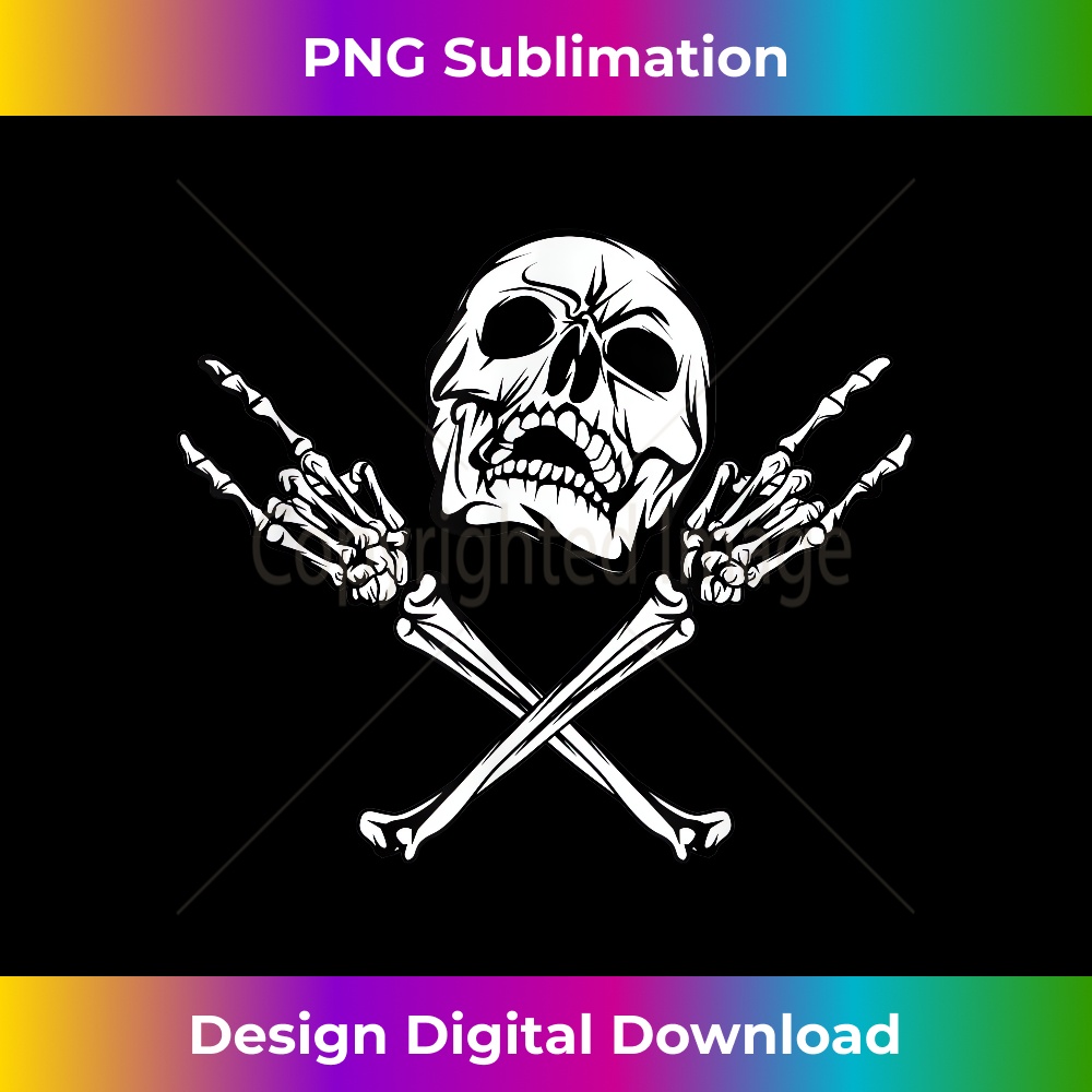 Skull & Bones Black Death Rock Heavy Metal Headbanger - Subl - Inspire ...