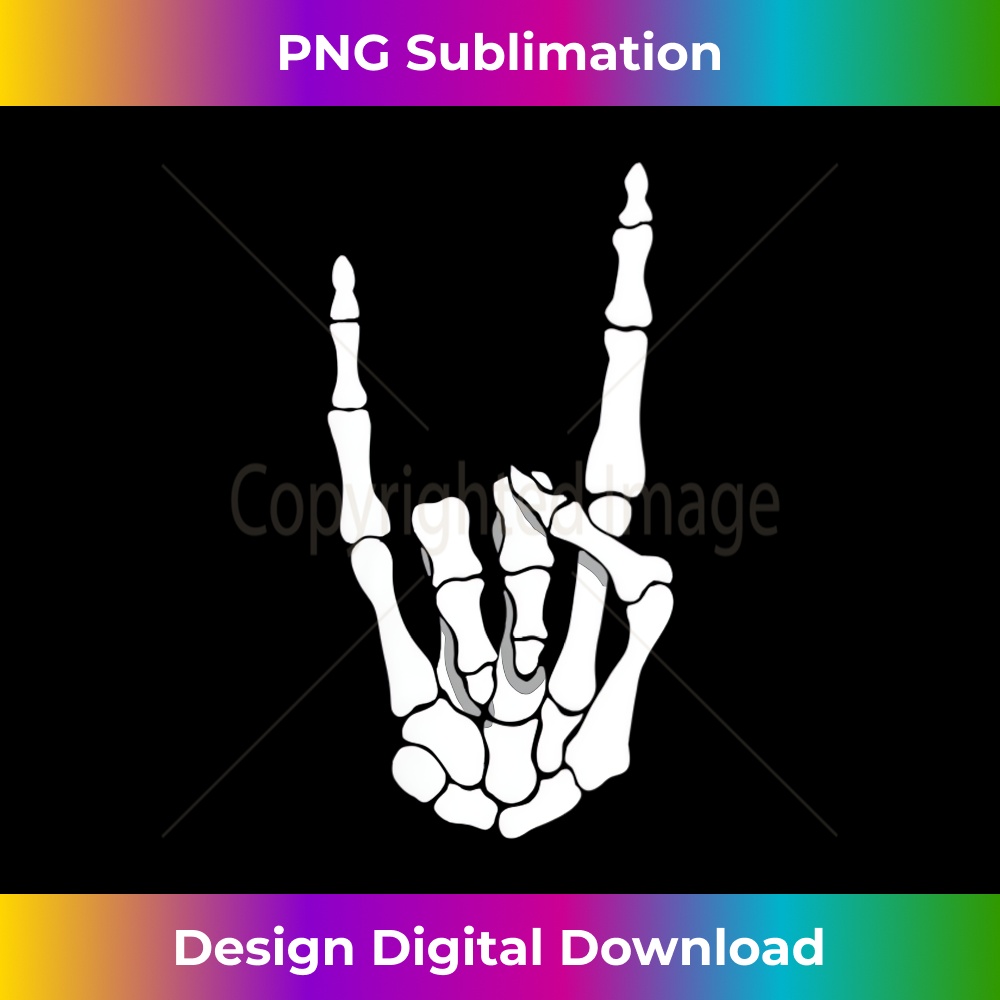 Womens Skeleton Hand horn rocker Skeleton Hand horn V-Neck - | Inspire ...