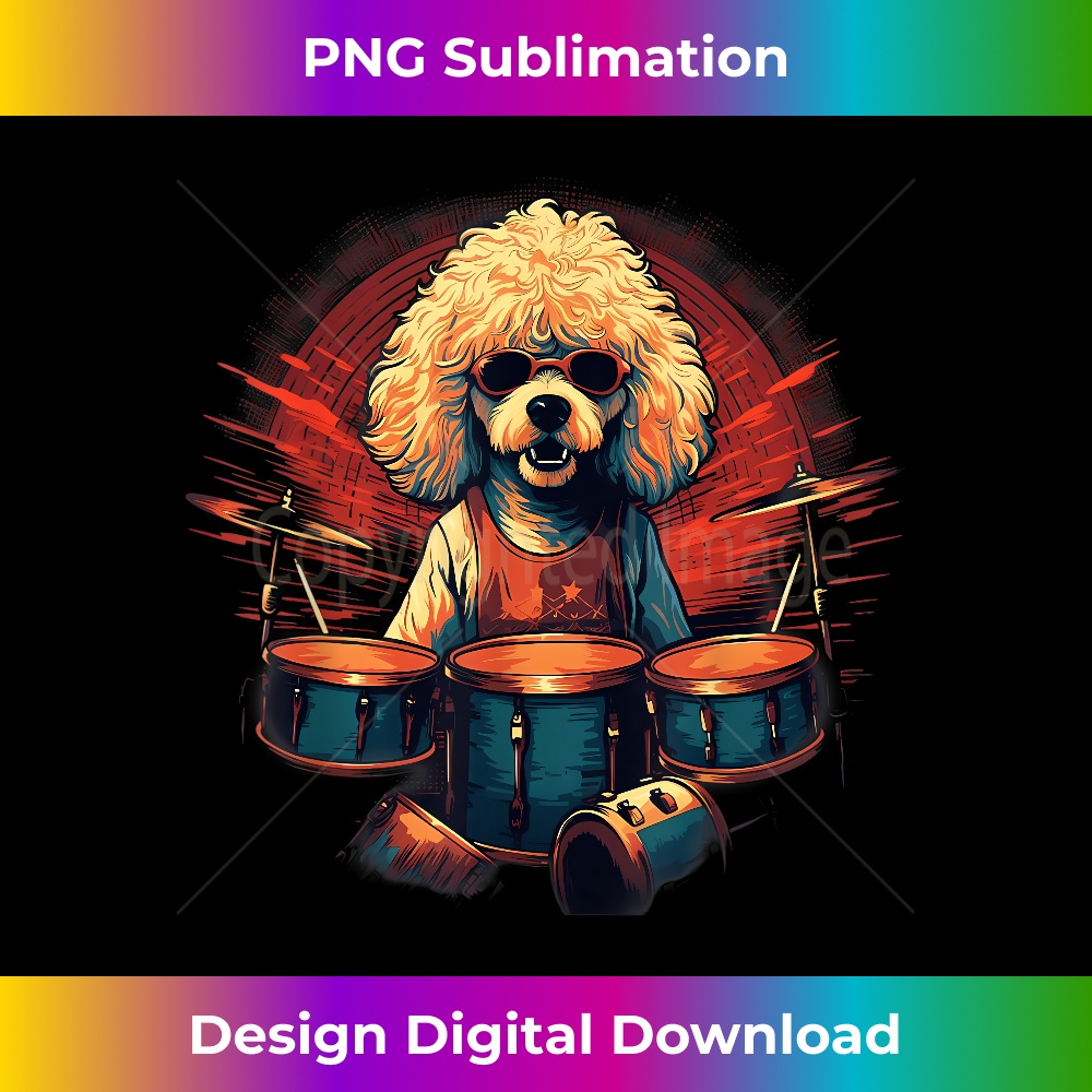 Rocker Drumming Goldendoodle Dog Drummer - Innovative PNG Su - Inspire ...