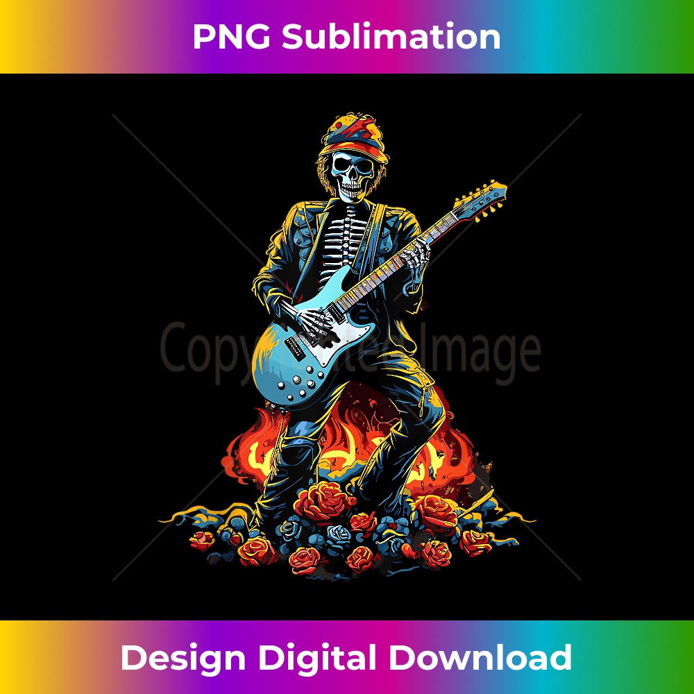 Iconic Rock Skeleton Electric Fire and Roses #6 Tank Top - C | Inspire ...