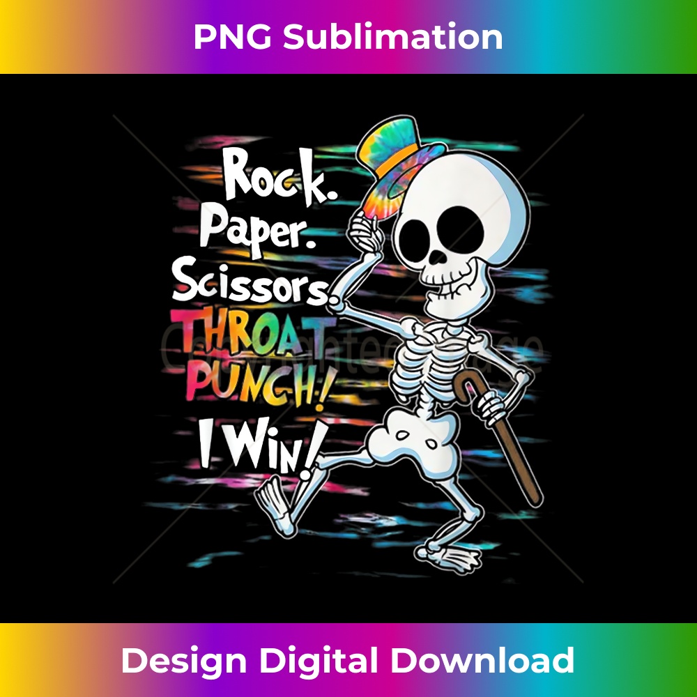 Rock Paper Scissors Throat Punch I Win Funny Skull Skeleton | Inspire ...
