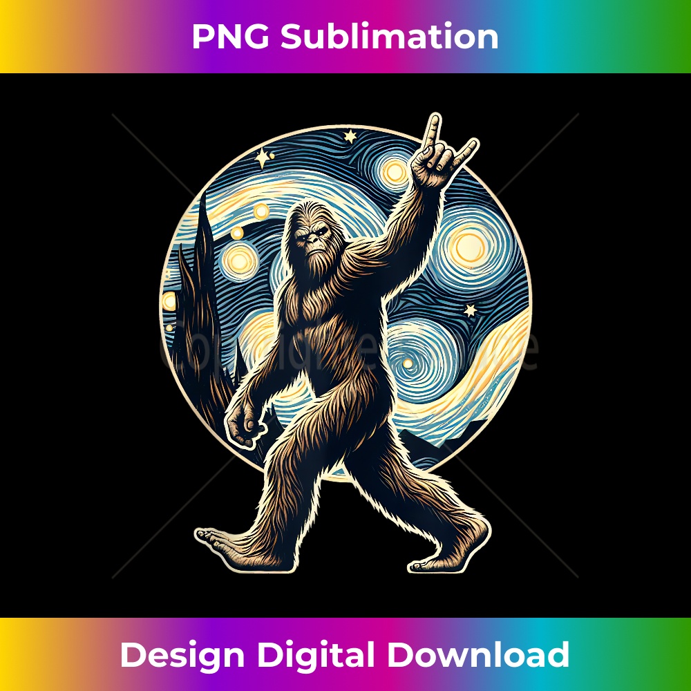 Bigfoot Rock On Hand ASL Love Sign Van Gogh Starry Night Tan | Inspire ...