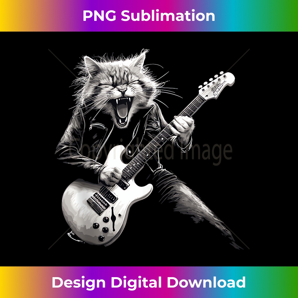 Punk Rock Cat Playing Guitar Rockstar Guitarist Graphic Tank | Inspire ...
