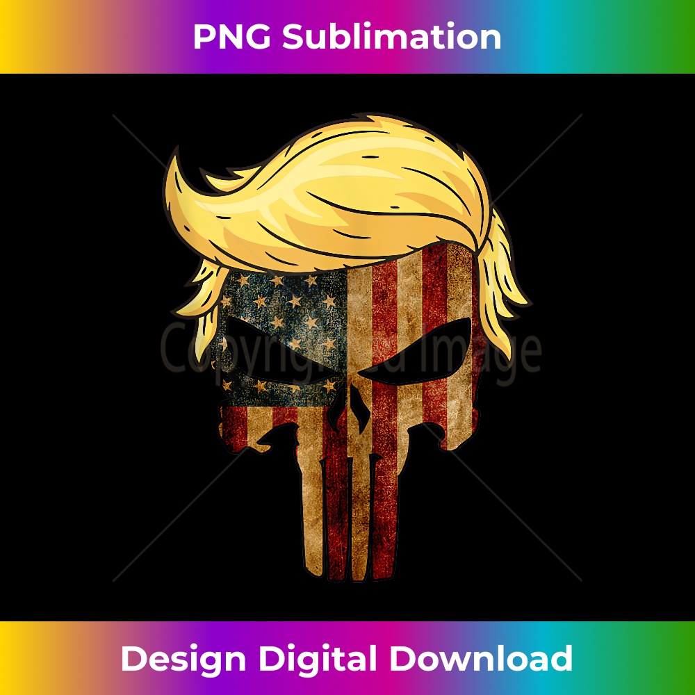 Skull with iconic Trump Hair president Flag America Tank Top | Inspire ...