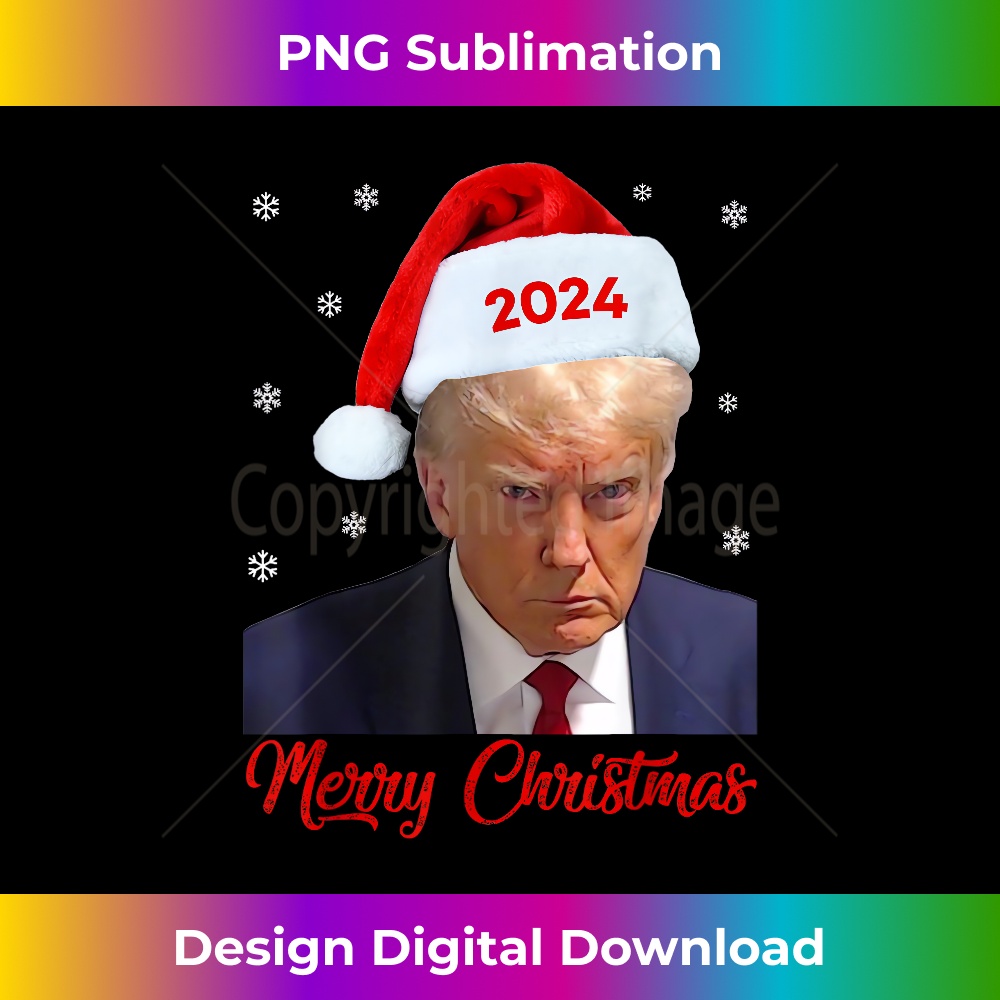 Donald Trump 2024 Mug Shot - Trump Santa Hat Merry Christmas - Inspire ...