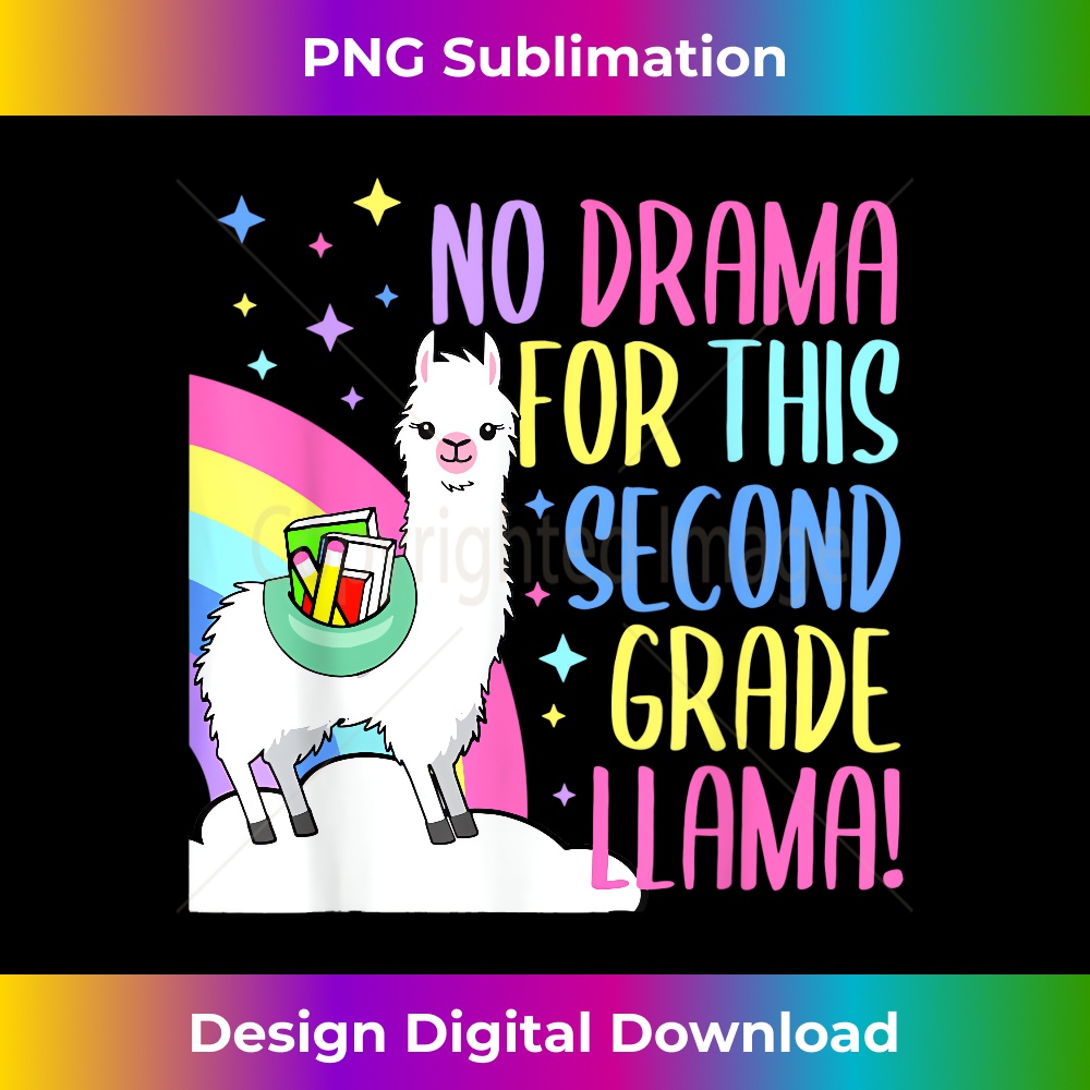 Funny Back To School 2nd Grade No Drama Llama Boys Girls - M | Inspire ...