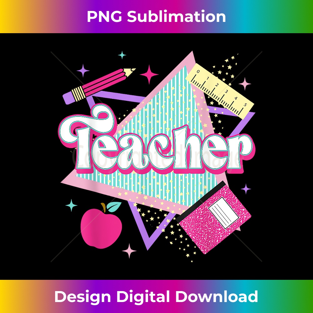 Pink Teacher 90s With Apple Ruler Pencil Book Back To School | Inspire ...