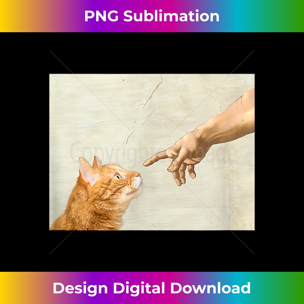 Indie Aesthetic Michaelangelo Creation Cat Art Cute y2k 90s - Inspire ...