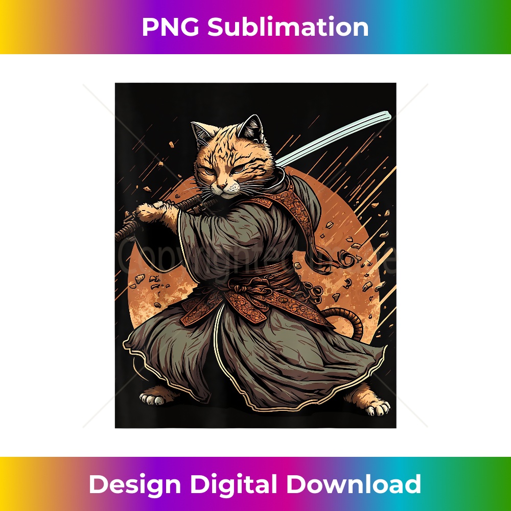 Japanese Art Cat Ninja Ukiyo-e Anime Style Samurai Cat - Sub | Inspire ...