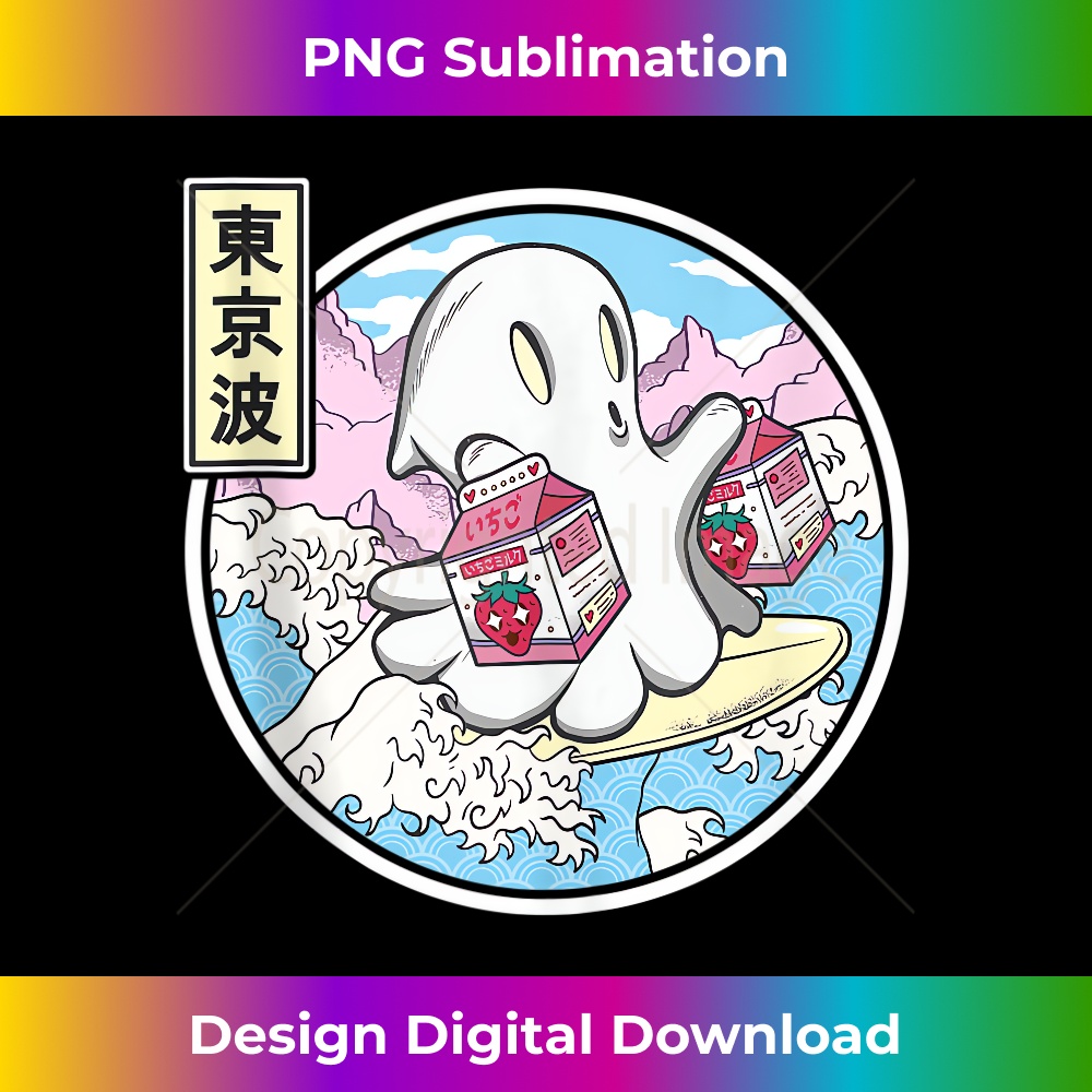 Surfing Ghost Strawberry Milk Japanese Wave Kawaii Anime Tan | Inspire ...