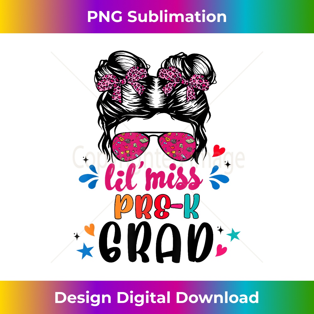 Lil' Miss Pre K Grad Graduation Messy Bun Girls Kids - Sophi | Inspire ...