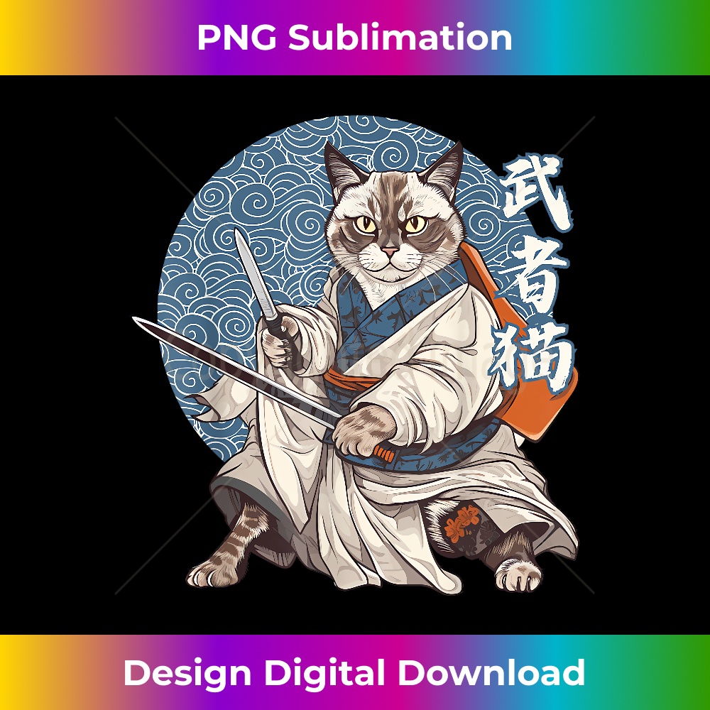 Samurai Cat, Kawaii Ninja Cat, Samurai Ninja Siamese Cat - M | Inspire ...